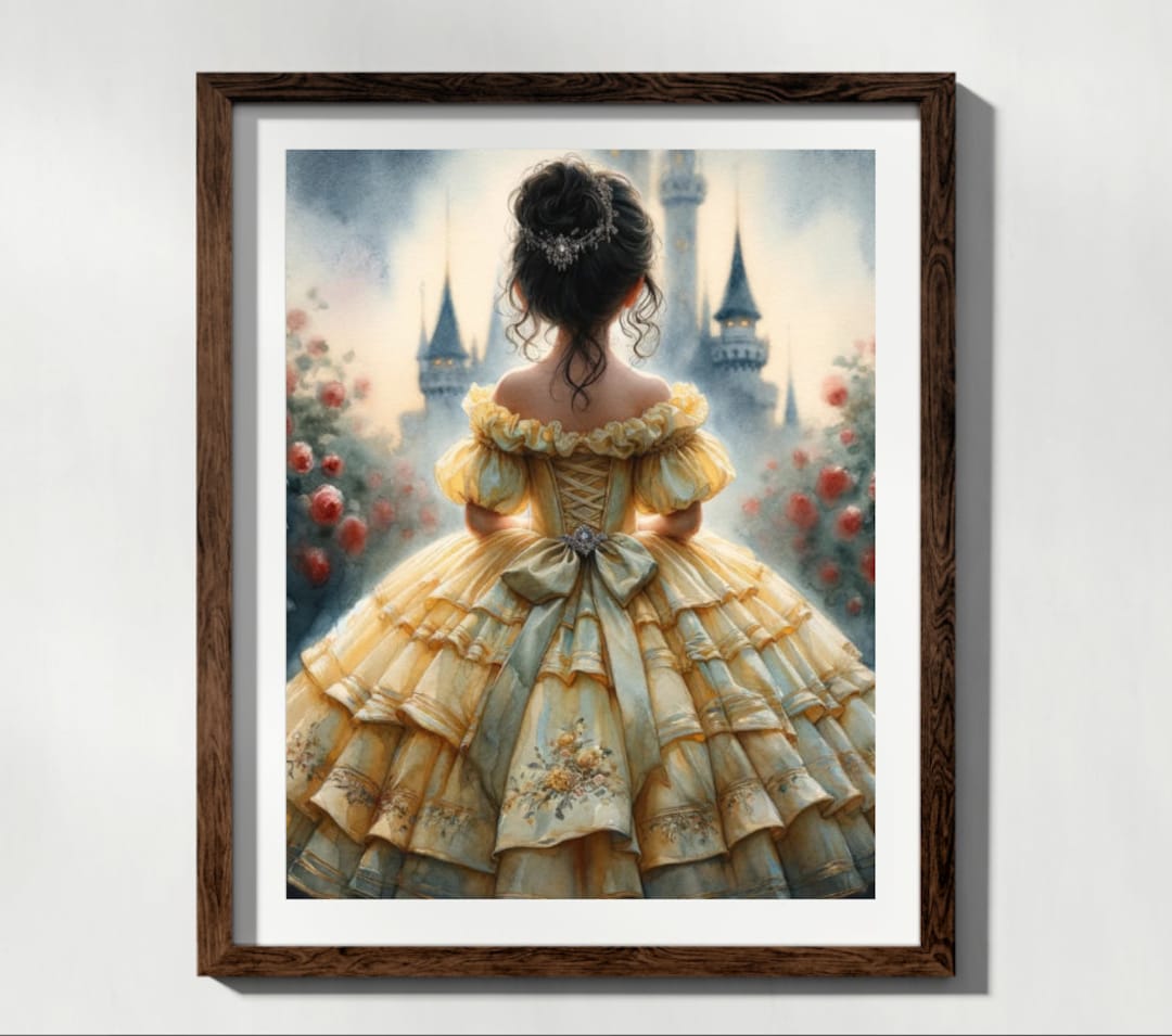 Princess Belle With Curly Black Hair in Bun – Fairytale Princess and ...