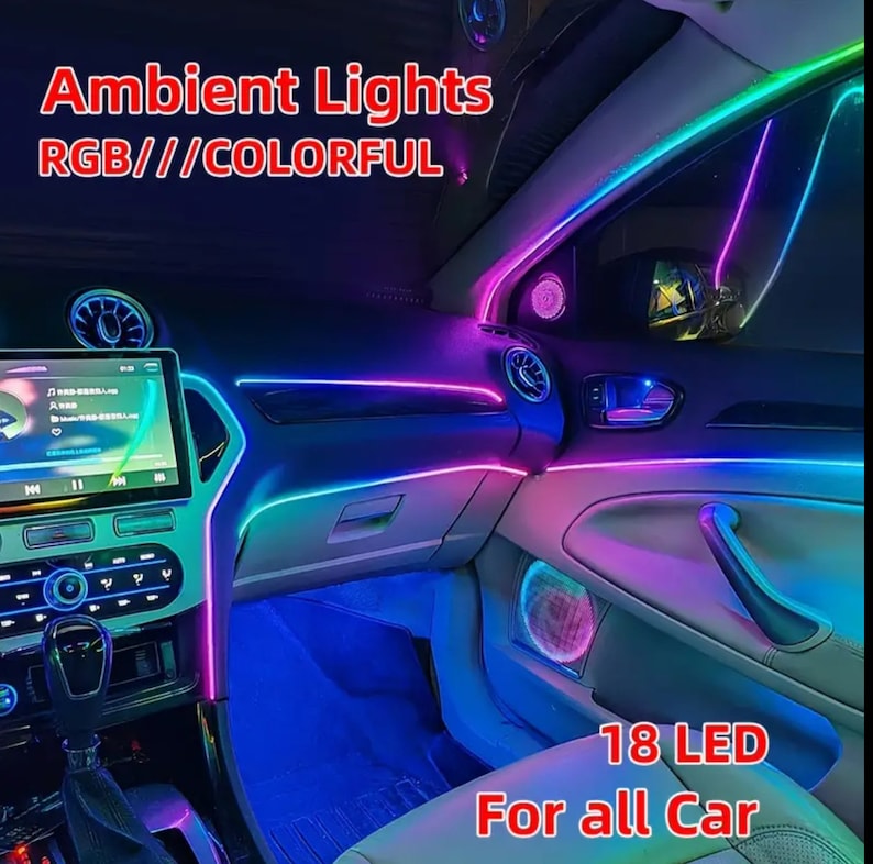 18 in 1 Full LED Car Interior Symphony Multicolour Ambient Lights RGB ...