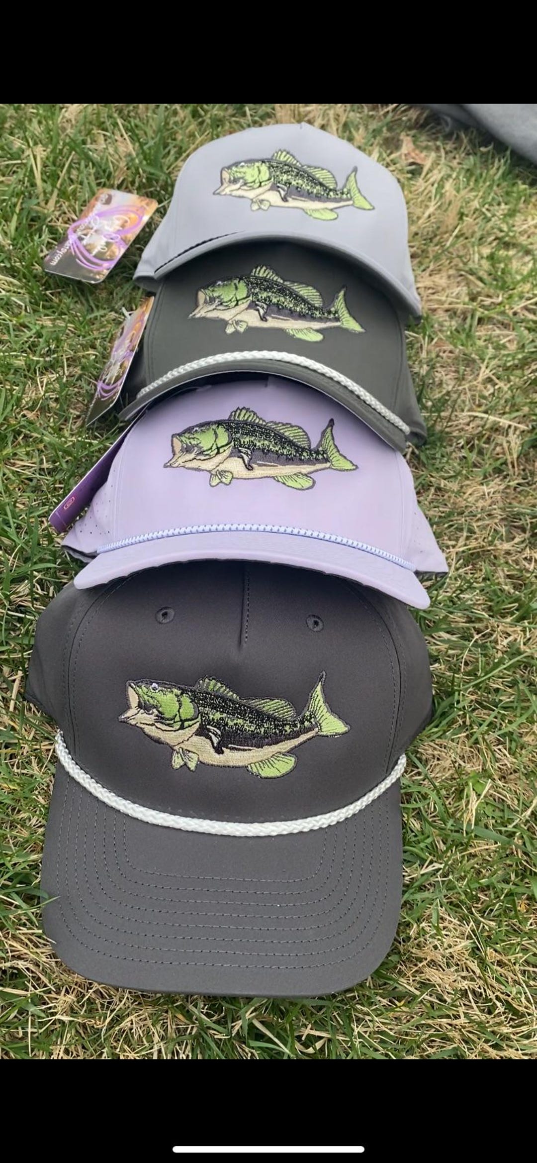 Largemouth Bass/custom Machine Embroidered Richardson Rope Lightweight ...