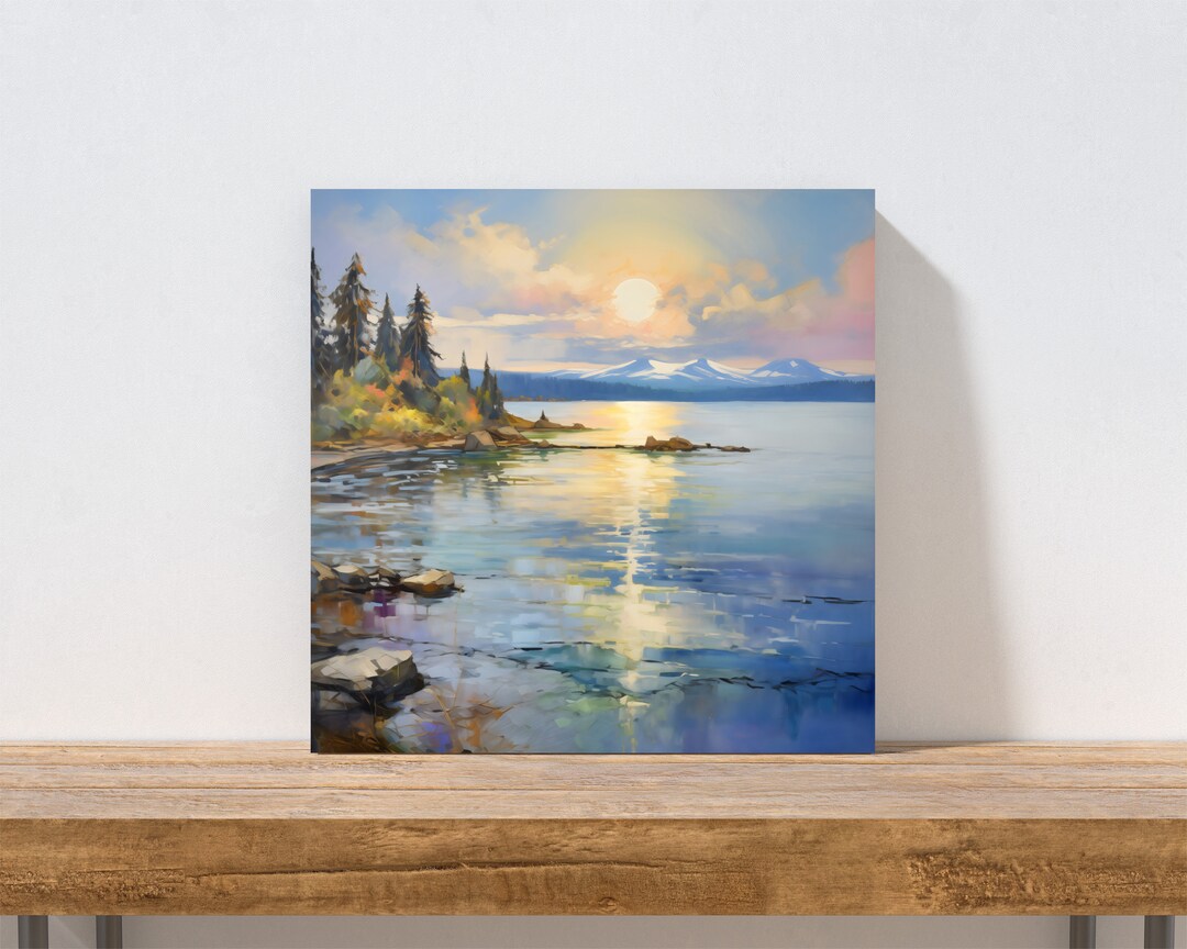 Puget Sound Island WA Art Print, Watercolor, Canvas Art, Travel Print ...