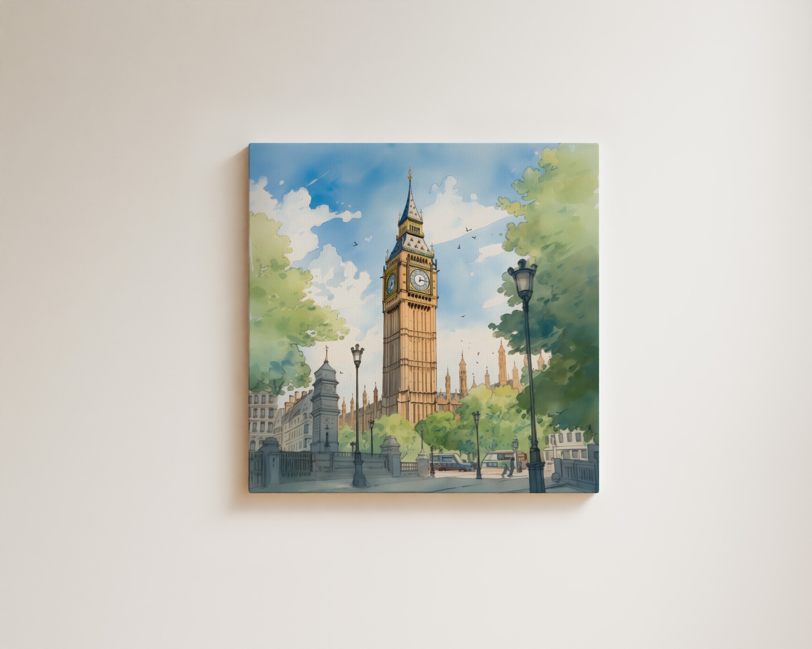Big Ben London Art Print, Watercolor, Canvas Art, Travel Print, Wall ...