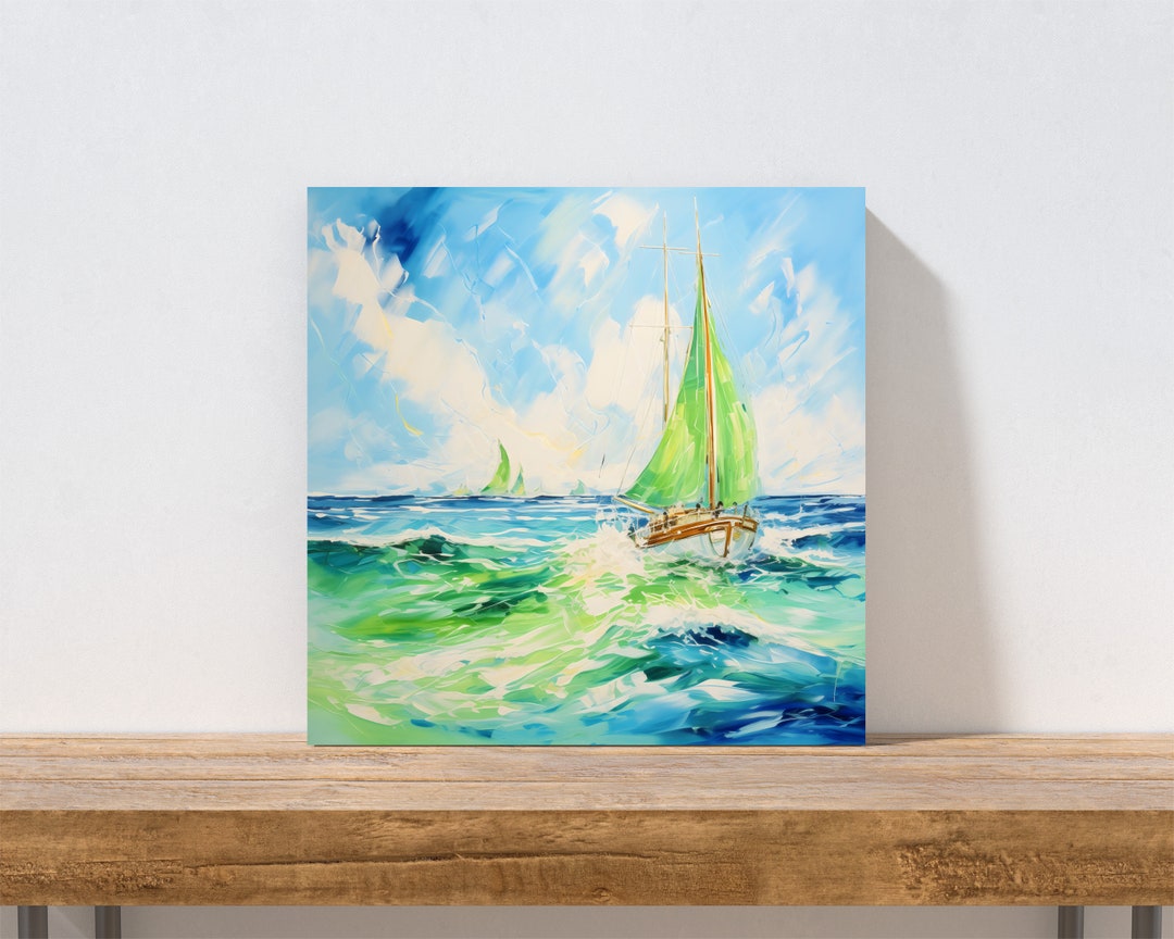 Destin Florida Sailboat Art Print, Watercolor, Canvas Art, Travel, Wall ...