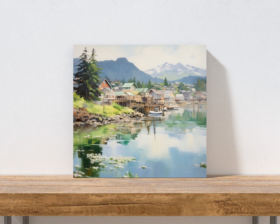 Sitka Alaska Art Print, Watercolor, Canvas Art, Travel Print, Wall Art ...