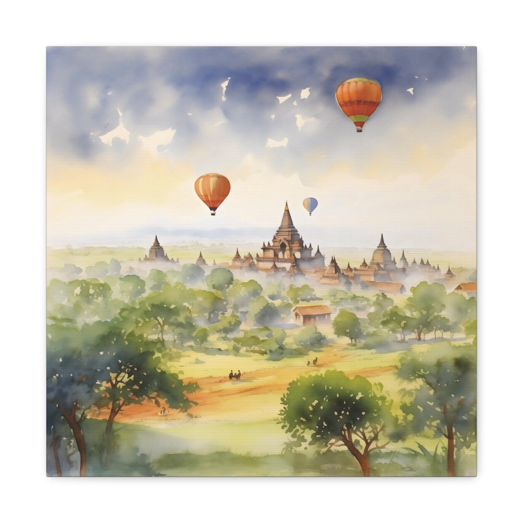 Bagan Myanmar Art Print, Watercolor, Canvas, Travel Print, Wall Art ...
