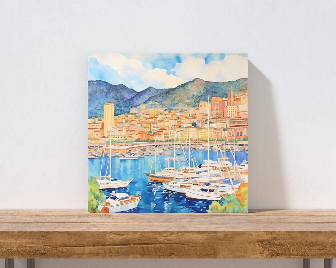Monte Carlo Art Print, Watercolor, Canvas Art, Travel Print, Wall Art ...