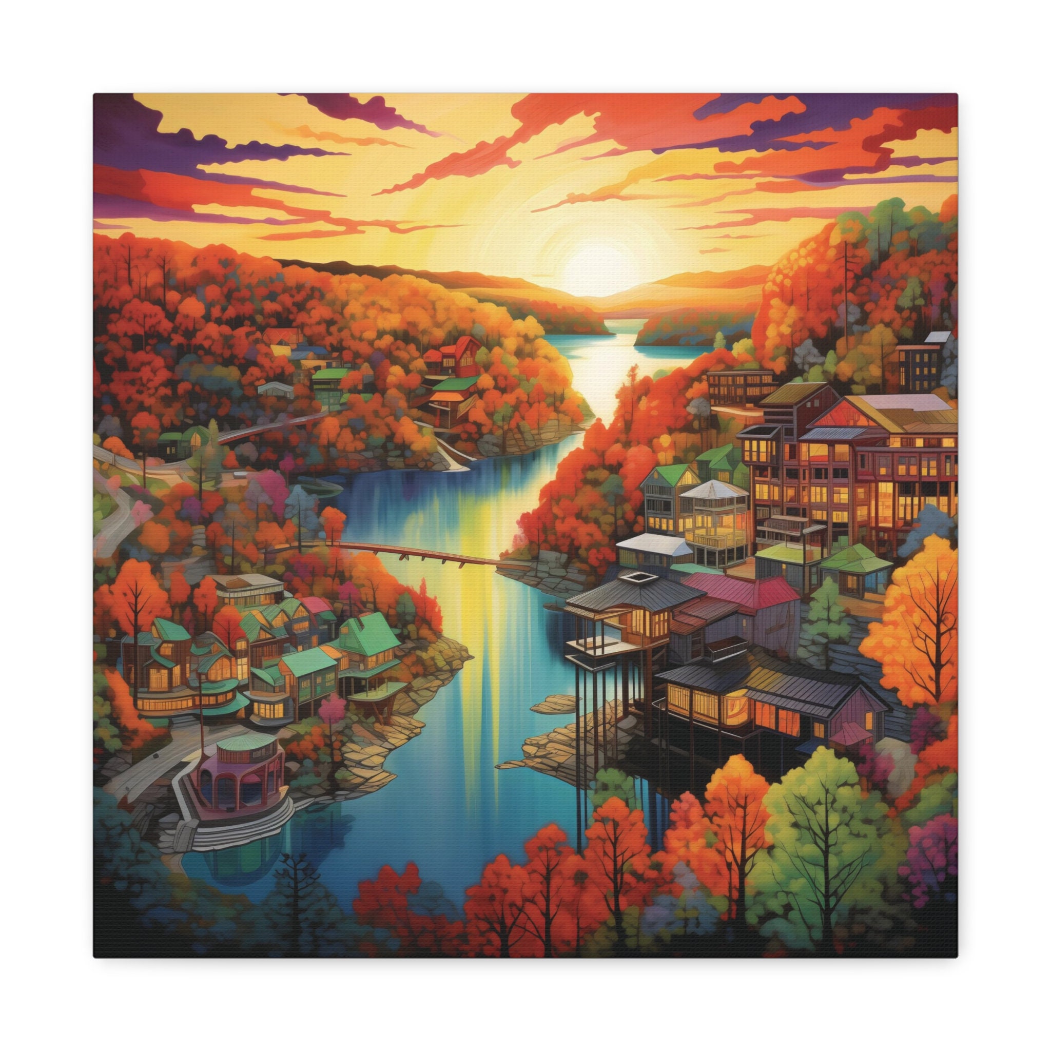Ozarks Missouri Art Print, Watercolor, Canvas Art, Travel Print, Wall ...