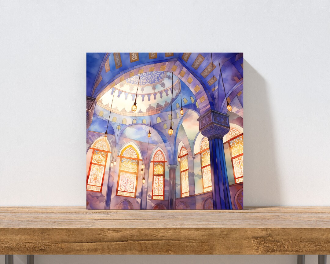 Blue Mosque Art Print, Watercolor, Canvas Art, Travel Print, Wall Art ...