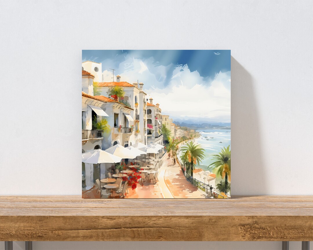 Marbella Art Print, Watercolor, Canvas Art, Travel Print, Wall Art ...