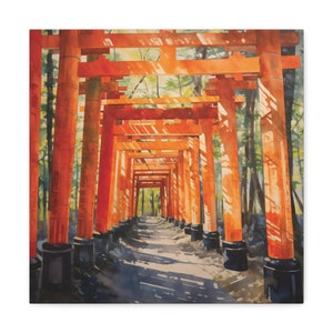 Fushimi Inari Kyoto Japan Art Print, Watercolor, Canvas Art, Travel ...