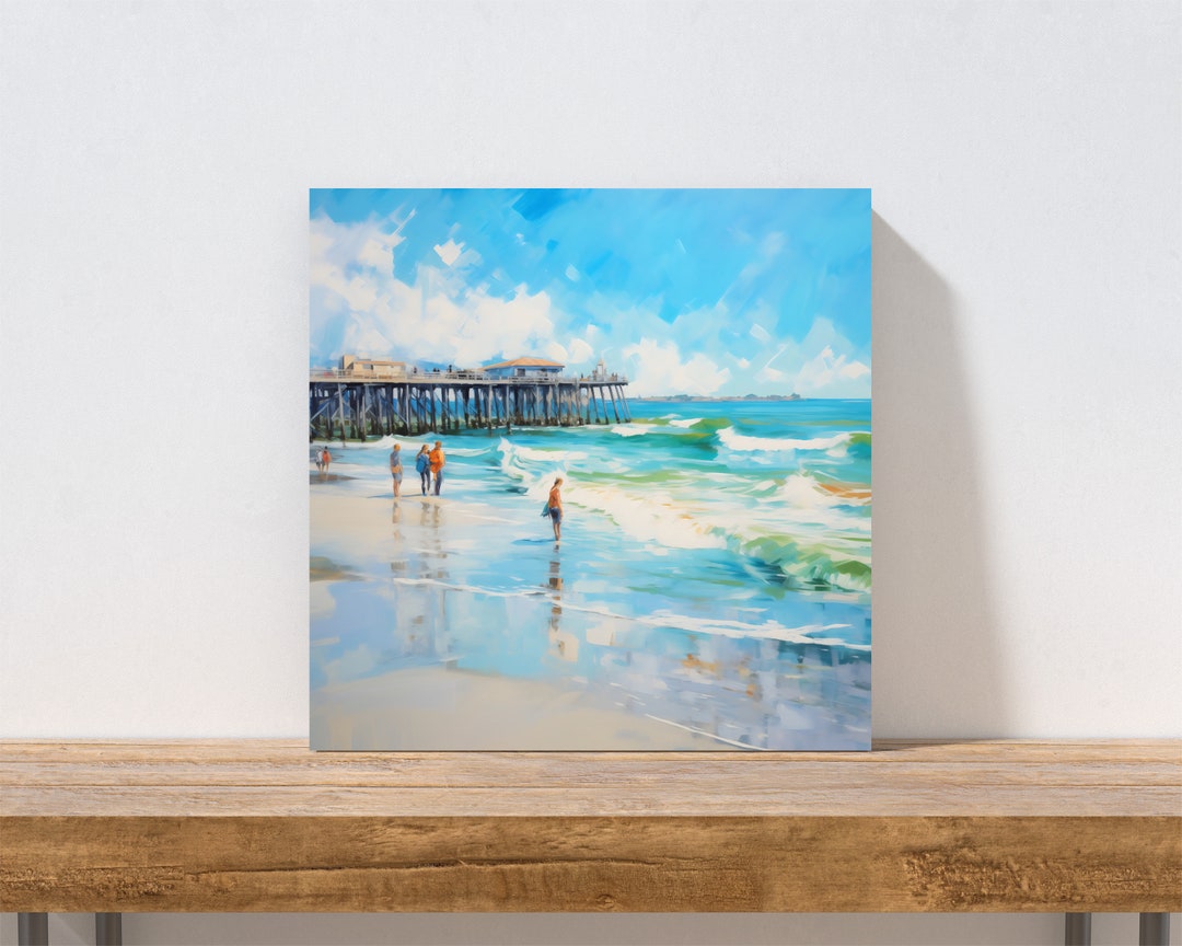 Folly Beach SC Art Print, Watercolor, Canvas Art, Travel Print, Wall ...