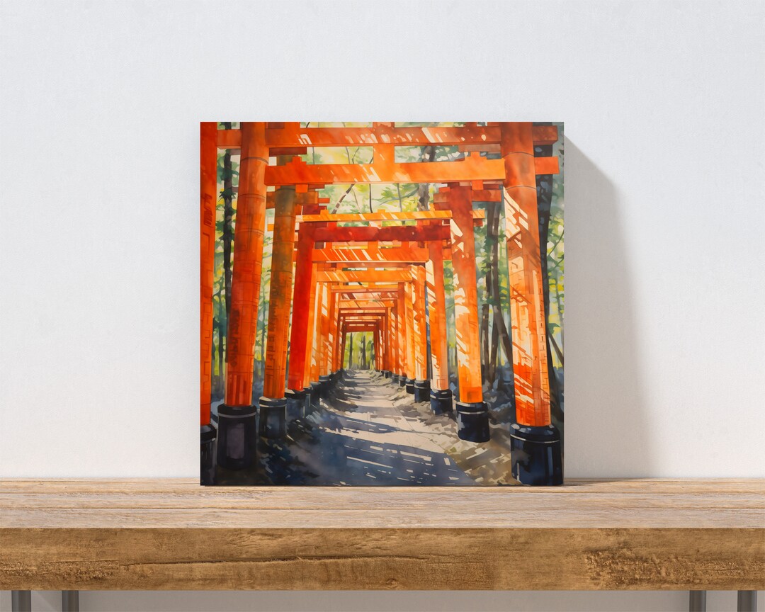Fushimi Inari Kyoto Japan Art Print, Watercolor, Canvas Art, Travel ...