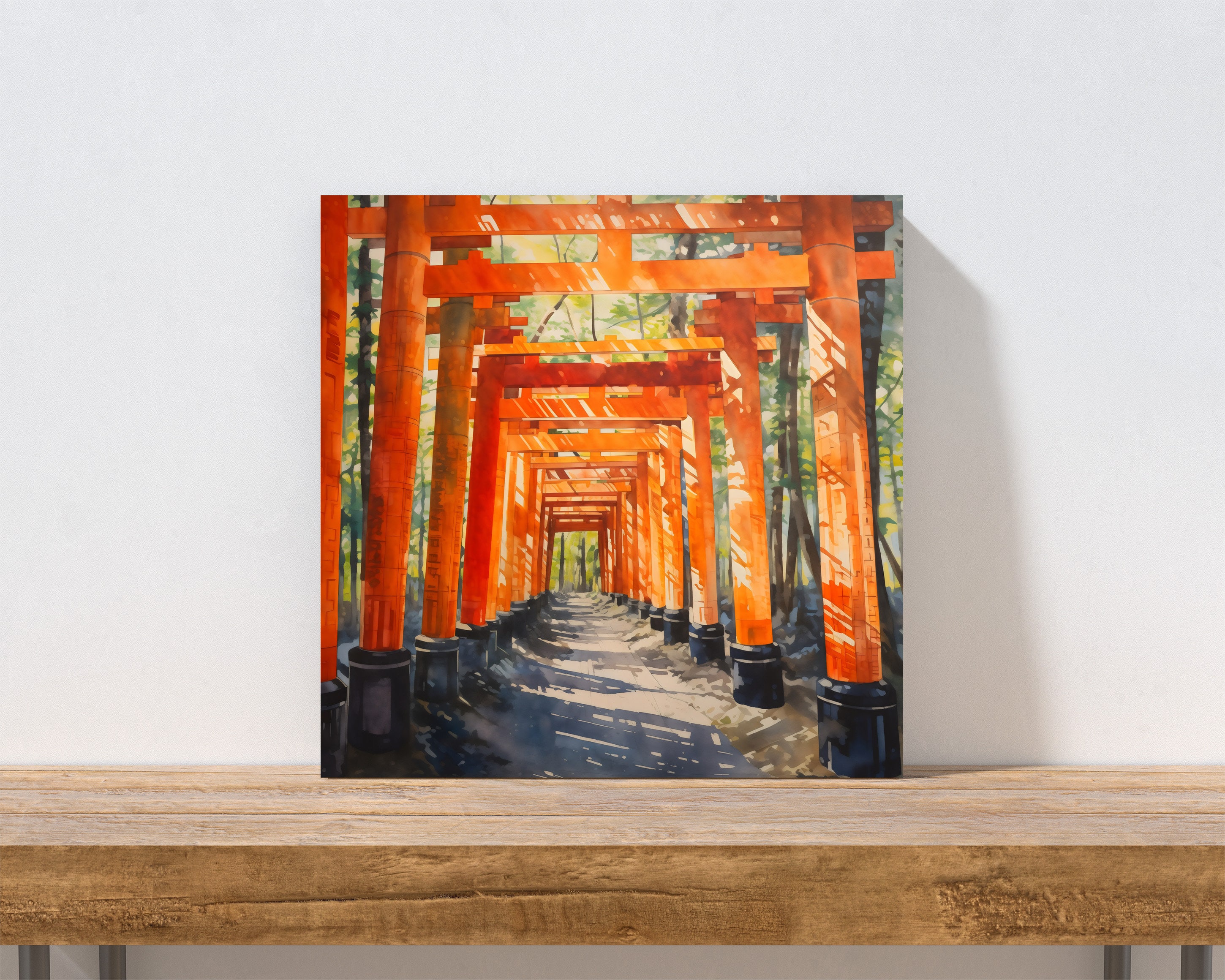 Fushimi Inari Kyoto Japan Art Print, Watercolor, Canvas Art, Travel ...