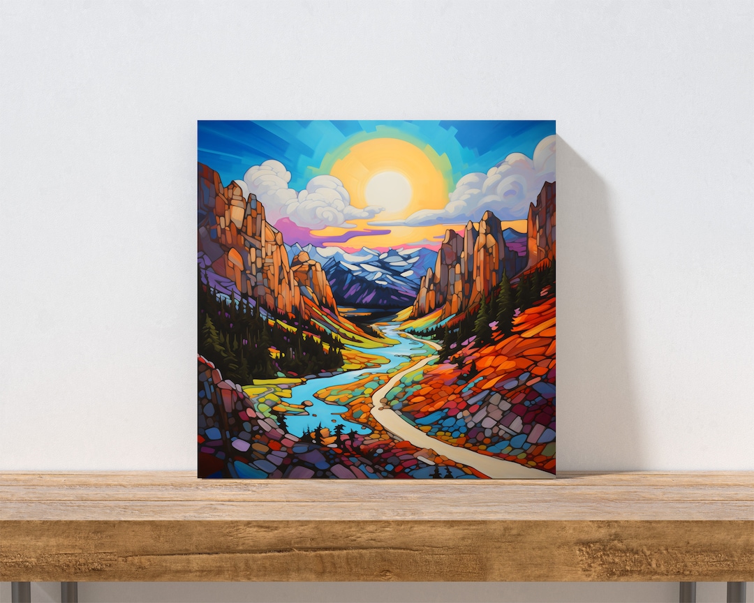 Beartooth Mountains Montana Art Print, Watercolor, Canvas Art, Travel ...