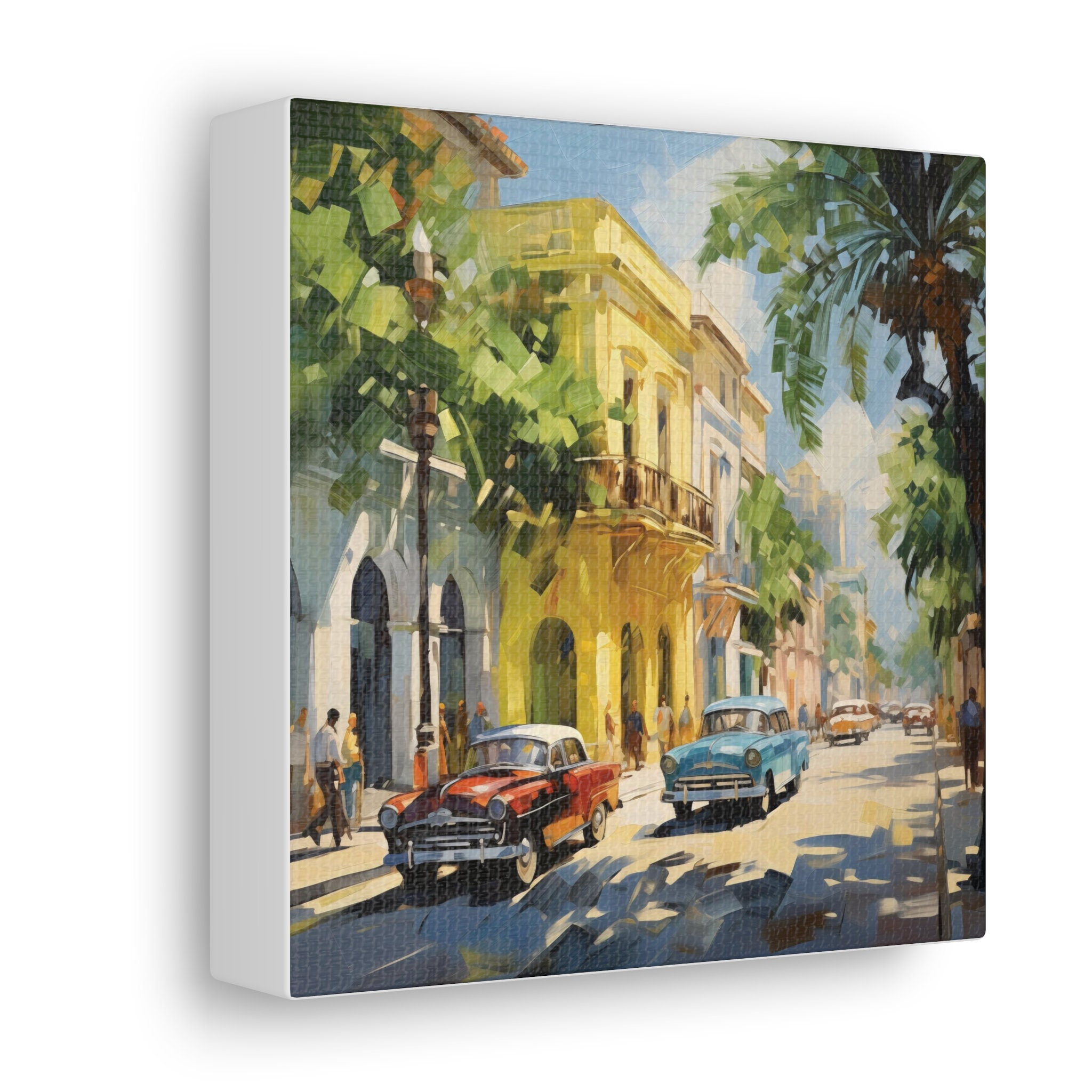 Havana Cuba Classic Cars Art Print, Watercolor, Canvas Art, Travel ...