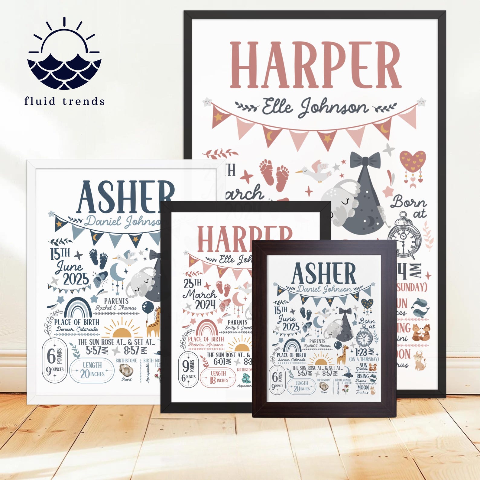 Birth Stats Sign Keepsake Baby Stats Sign Newborn Name Sign Newborn ...