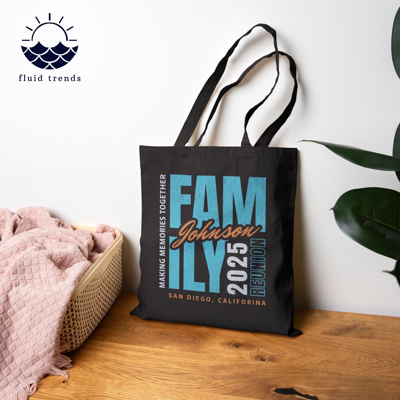 Family Reunion Tote Bags – Bulk Reunion Favors – Custom Canvas Bags ...