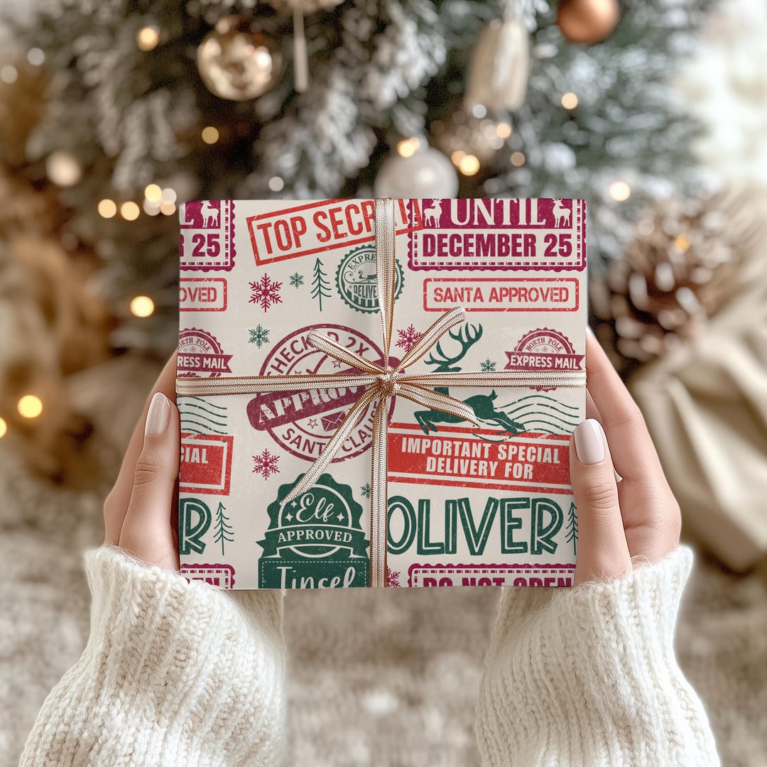 Personalized Christmas Wrapping Paper Rolls, Santa Wrapping Paper ...