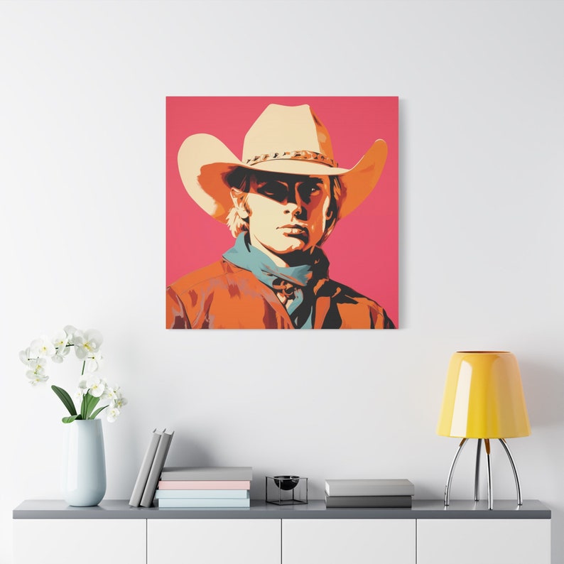 Cowboy Canvas Pop Art. Western, Rugged, Farmhand, Pink, Colorful - Etsy