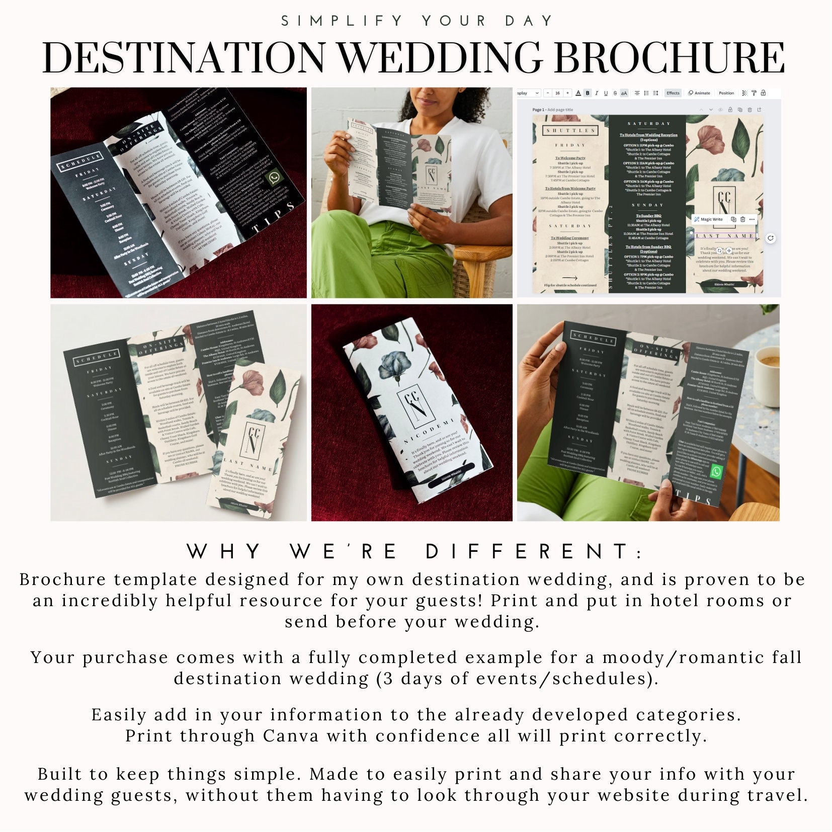 Wedding Weekend Guide, Digital Template, Wedding Program, Destination ...