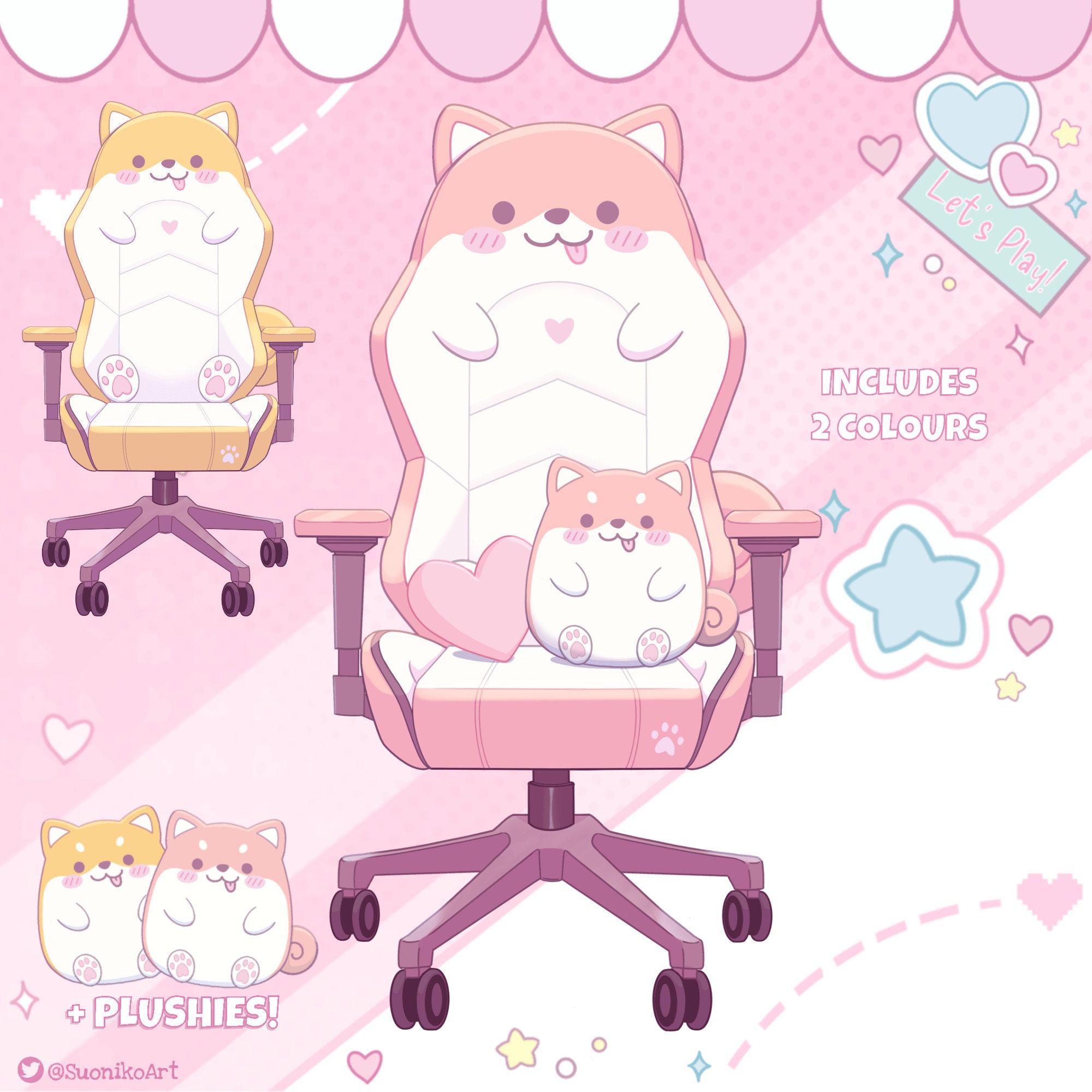 Cute Shiba Inu Vtuber Gaming Chairs | Vtuber Assets | Dog | Twitch ...