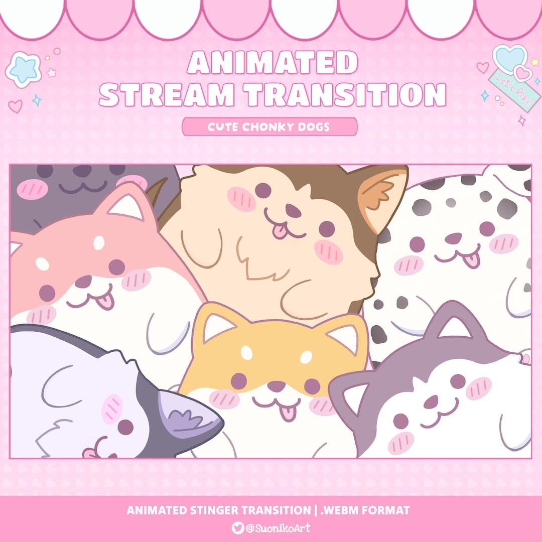 Cute Falling Dogs Stinger Transition | Cozy Twitch Stinger Transition ...