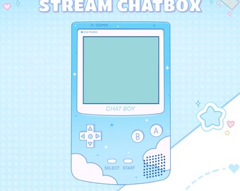 Animated Chatbox Cute Pastel Retro Game Boy Clouds Stream Overlay Stream Setup Just Chatting ...