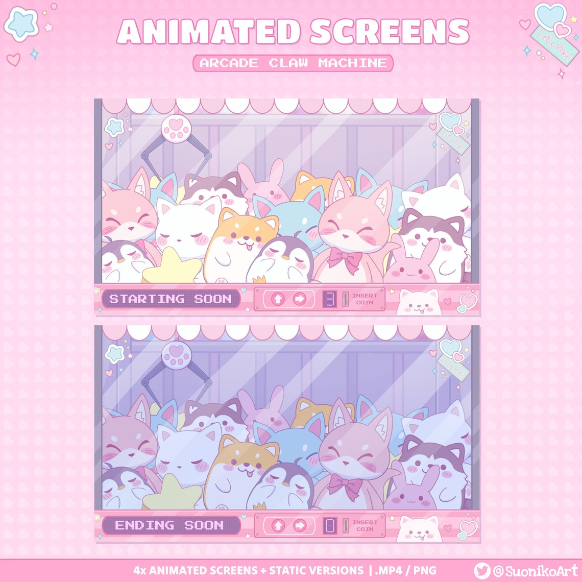 Animated Screens - Cute Arcade Claw Machine | Stream Screens | Twitch ...