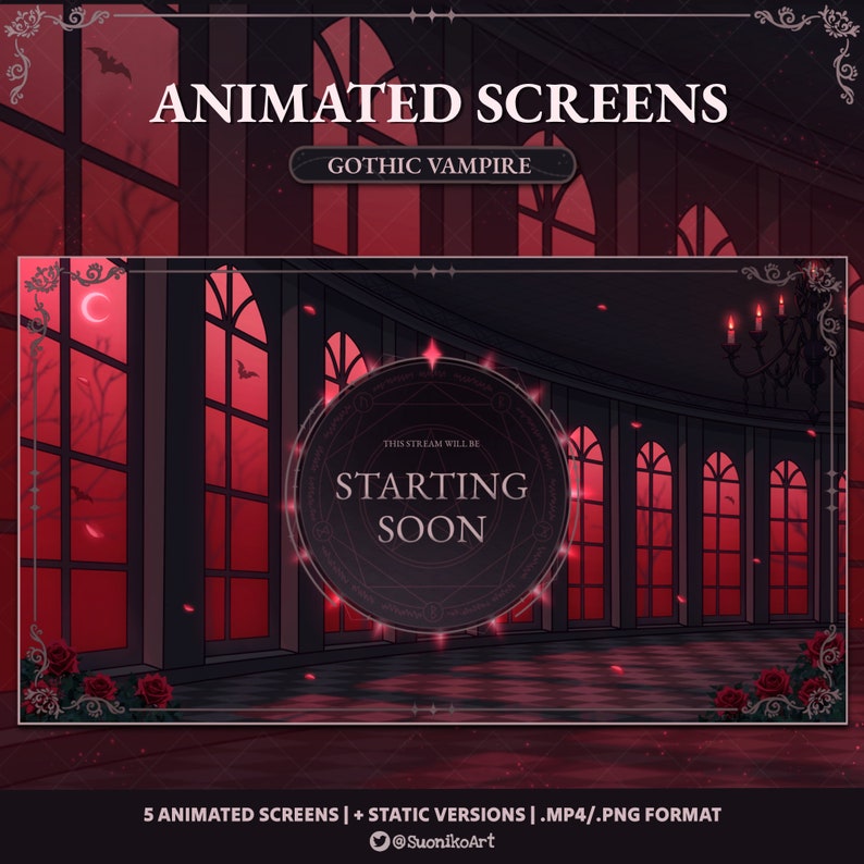 Gothic Vampire Animated Screens | Stream Screens | Dark | Twitch ...