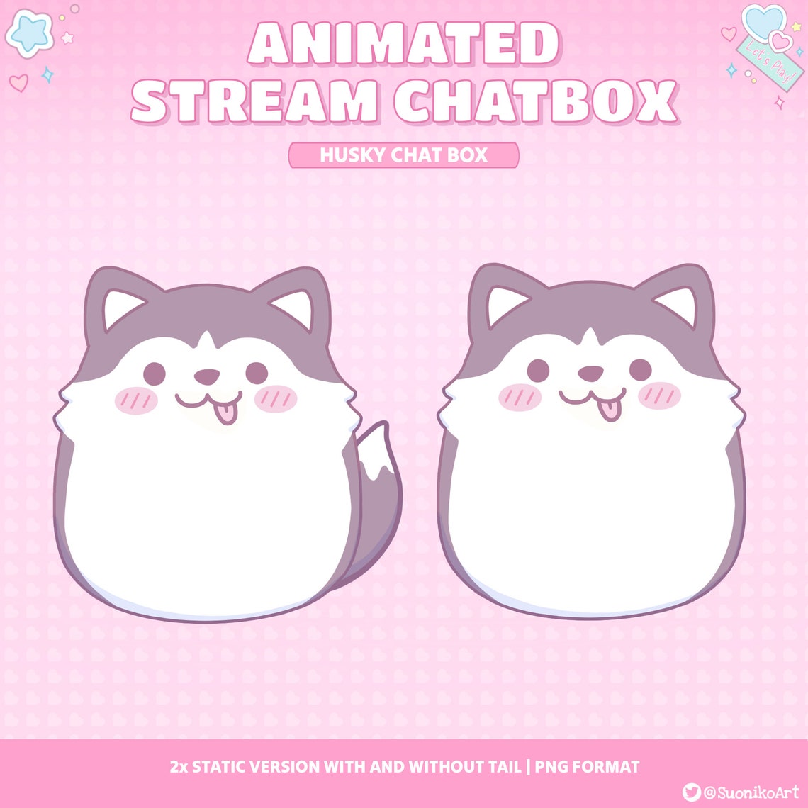 Animated Chatbox Cute Husky Dog Stream Overlay Stream Setup Just ...