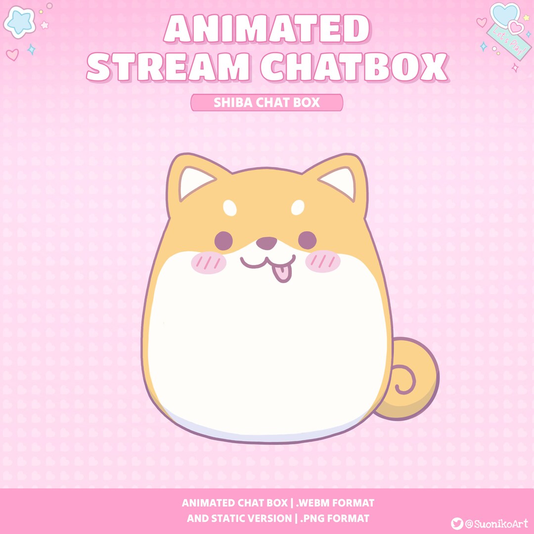 Animated Chatbox - Cute Shiba Inu Dog | Stream Overlay | Stream Setup ...