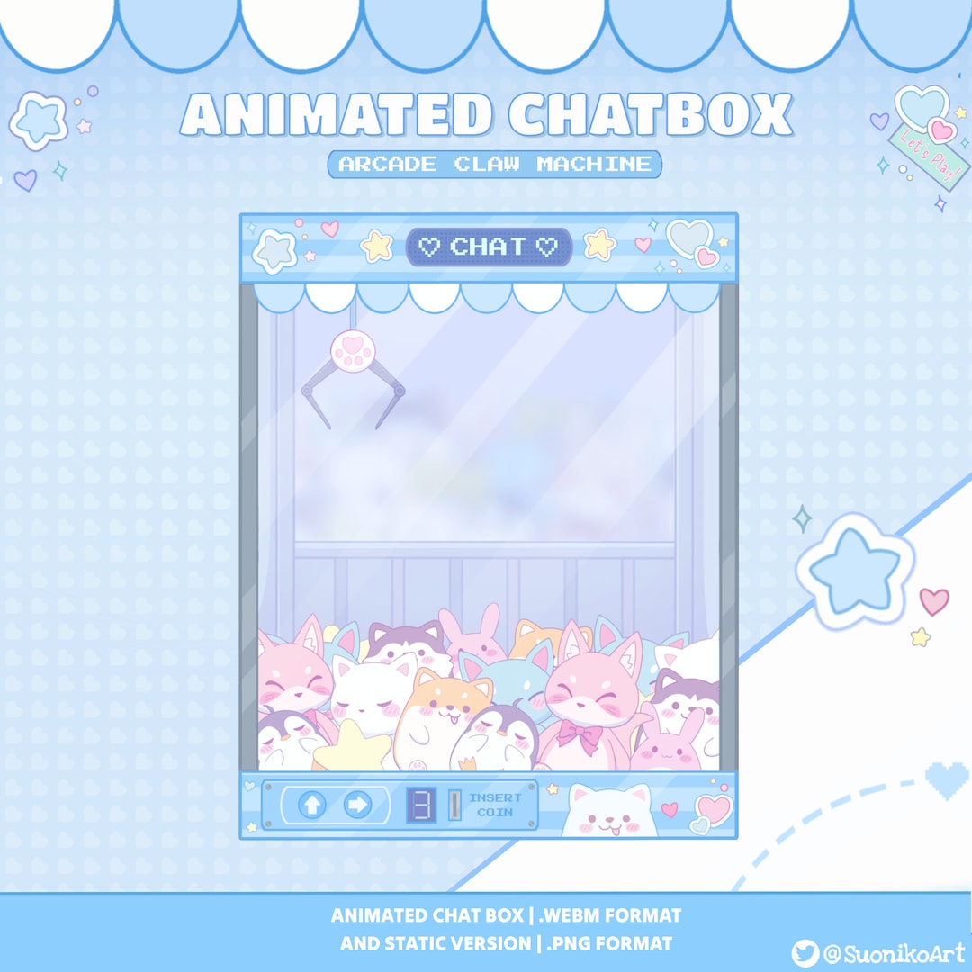 Animated Chatbox - Cute Arcade Claw Machine | Stream Overlay | Stream ...