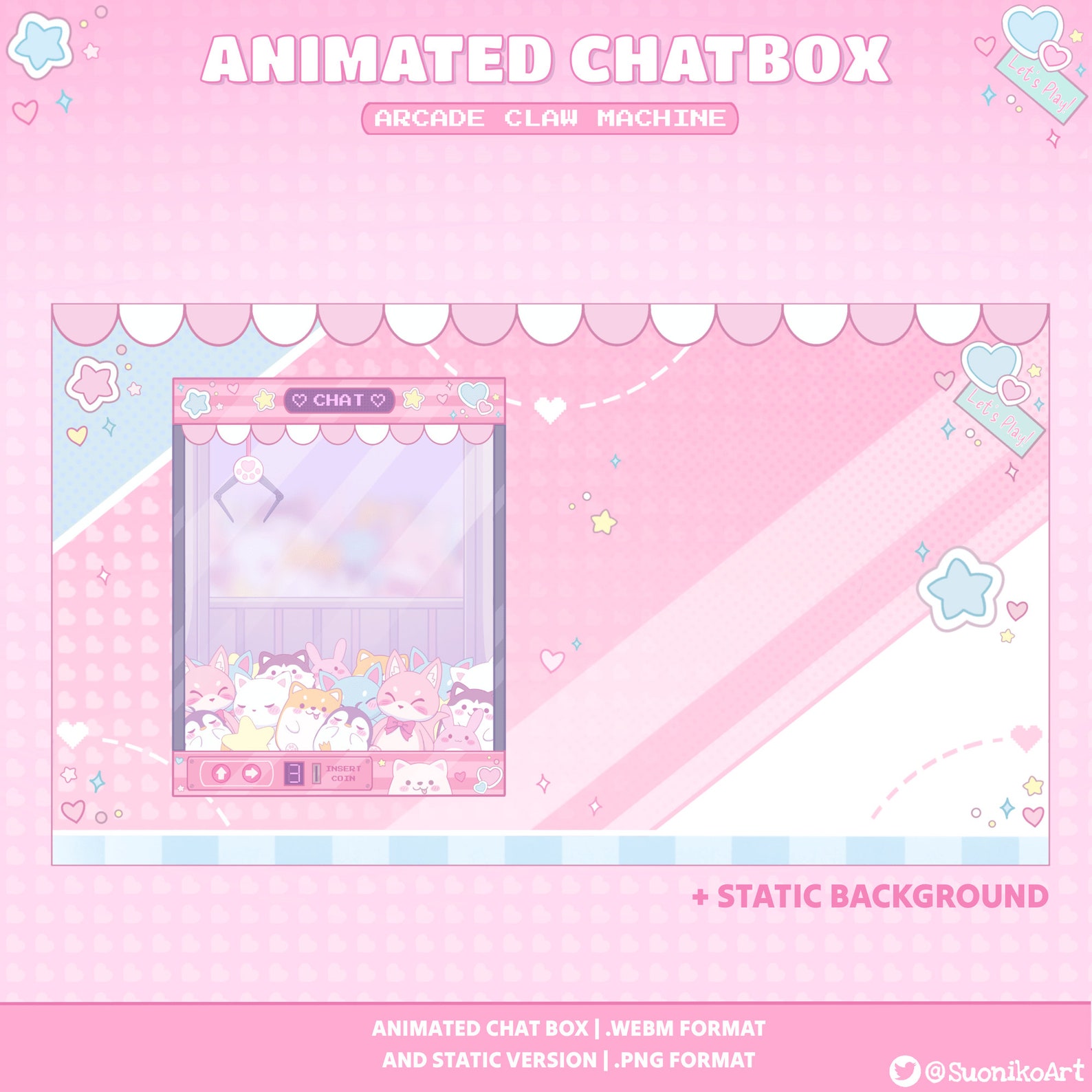 Animated Stream Package - Cute Arcade Claw Machine Package for Twitch ...