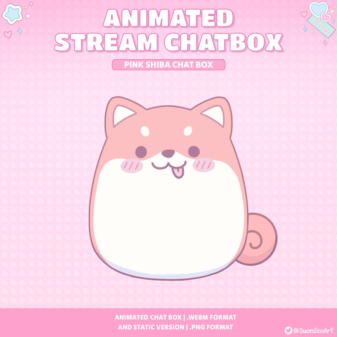 Animated Chatbox - Cute Pink Shiba Inu Dog | Stream Overlay | Stream ...