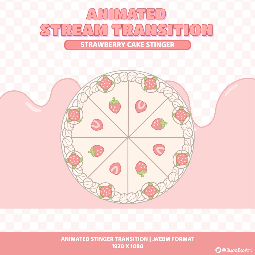 Strawberry Cake Stinger Transition Pink Twitch Stinger Transition ...