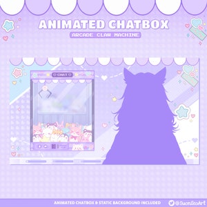 Animated Chatbox - Cute Arcade Claw Machine | Stream Overlay | Stream Setup | Just Chatting ...