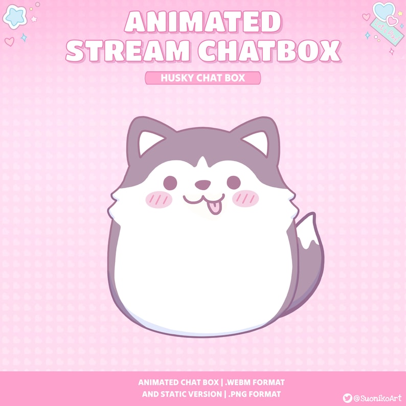Animated Chatbox - Cute Husky Dog | Stream Overlay | Stream Setup ...