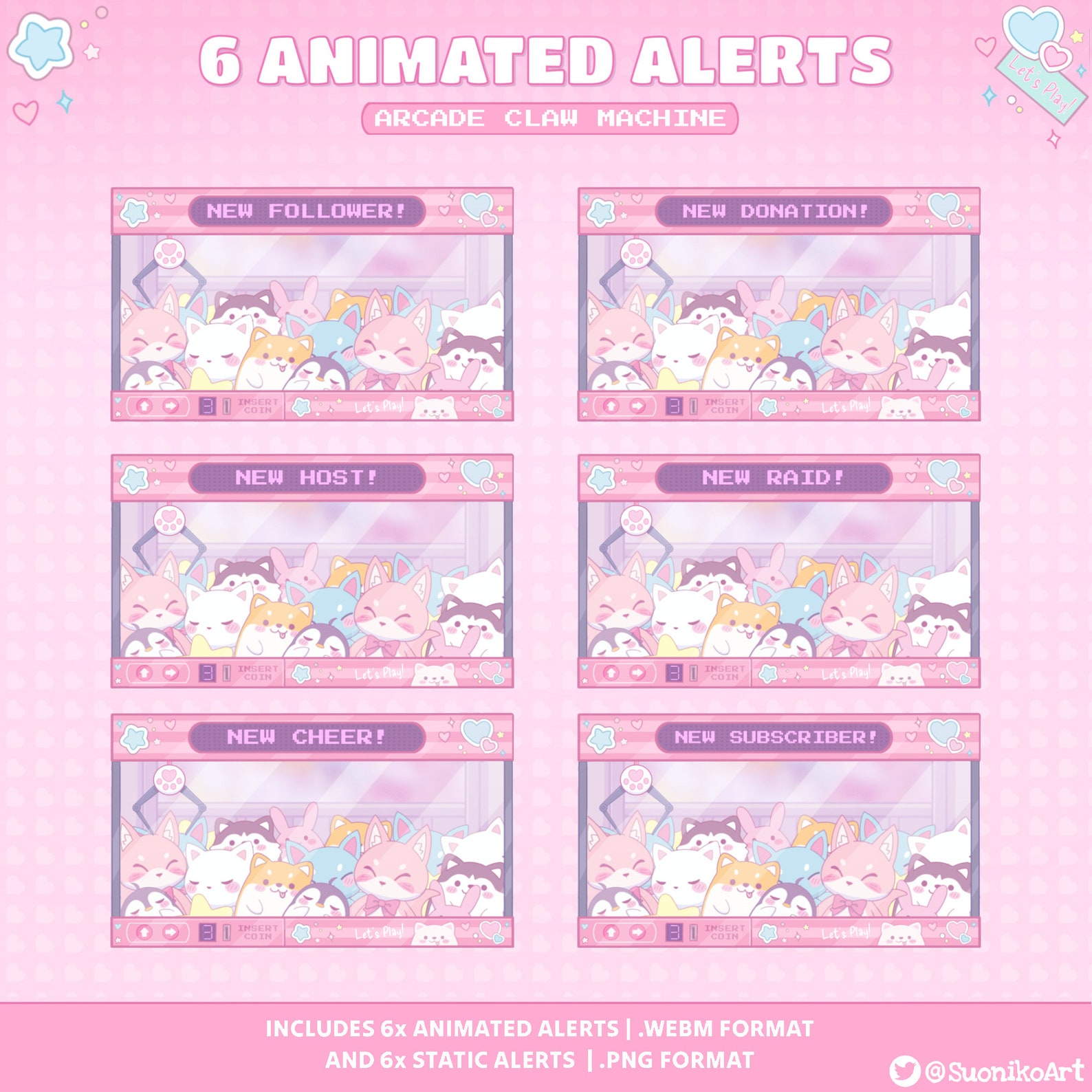 Animated Stream Package Cute Arcade Claw Machine Package for Twitch ...