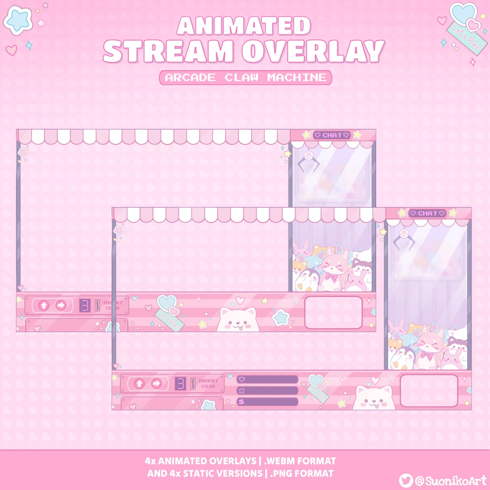 Animated Stream Package - Cute Arcade Claw Machine Package for Twitch ...