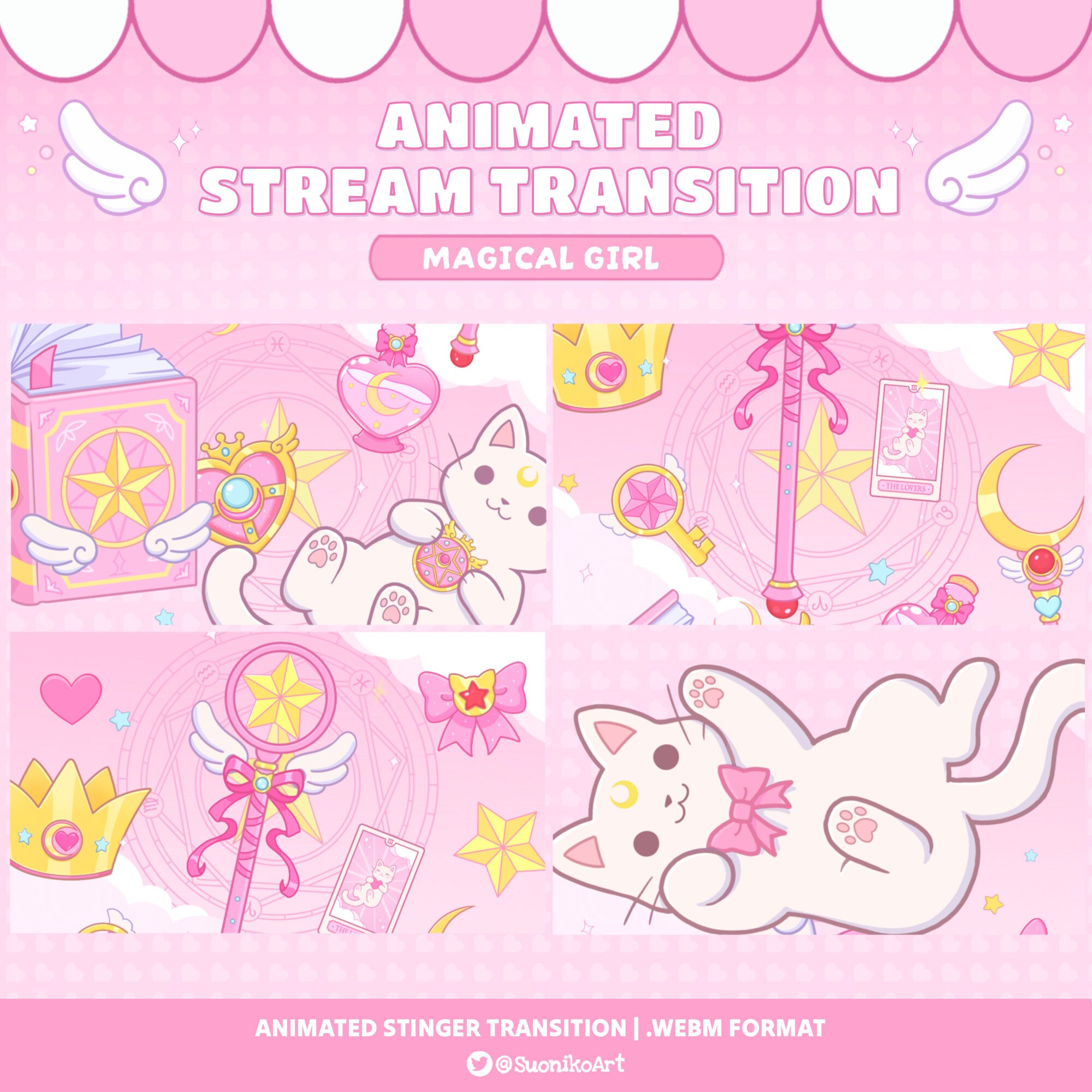 Cute Magical Girl Cat Stinger Transition | Celestial Twitch Stinger ...