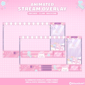 Animated Stream Package - Cute Arcade Claw Machine Package for Twitch, Youtube | Twitch | Cute ...
