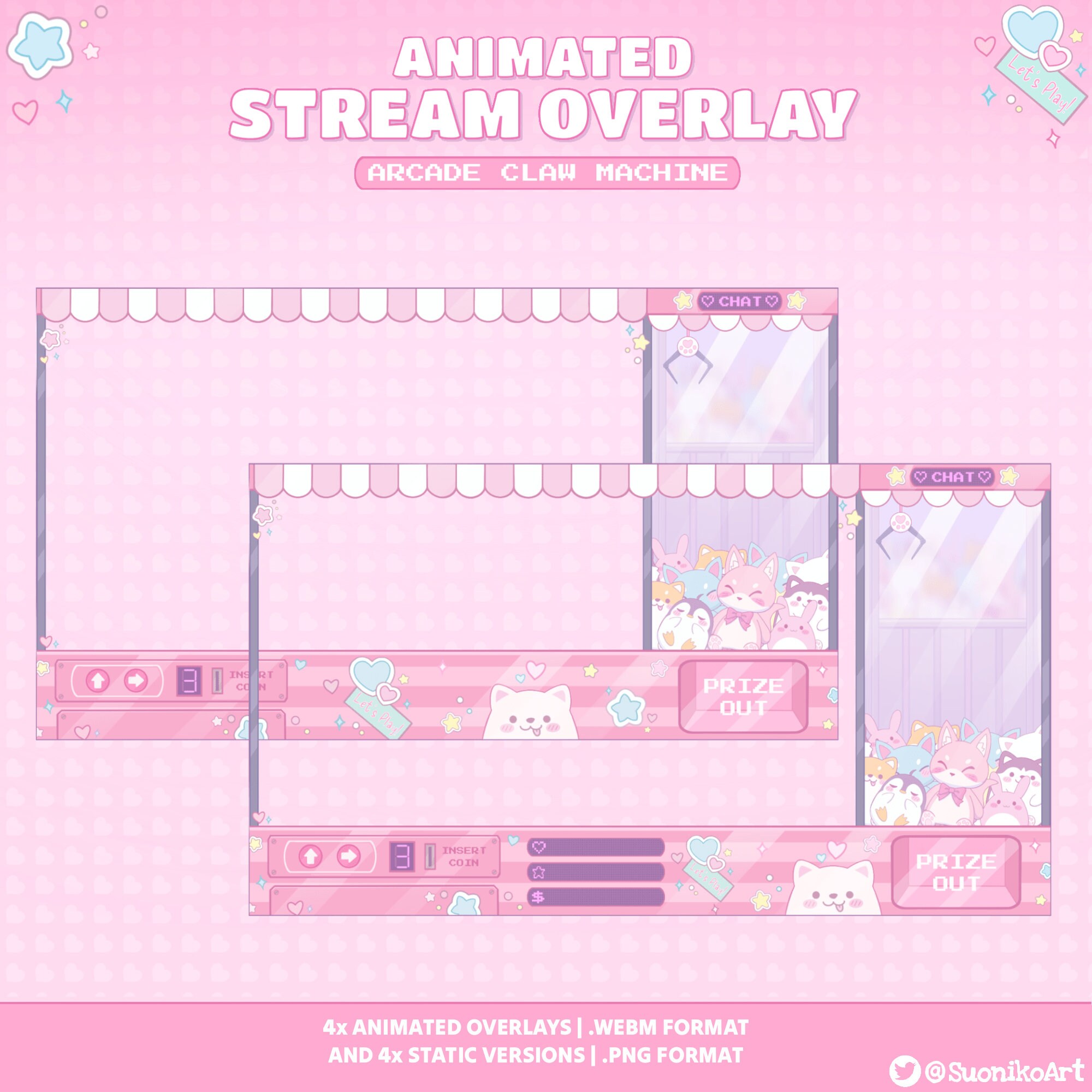 Animated Stream Package Cute Arcade Claw Machine Package for Twitch ...