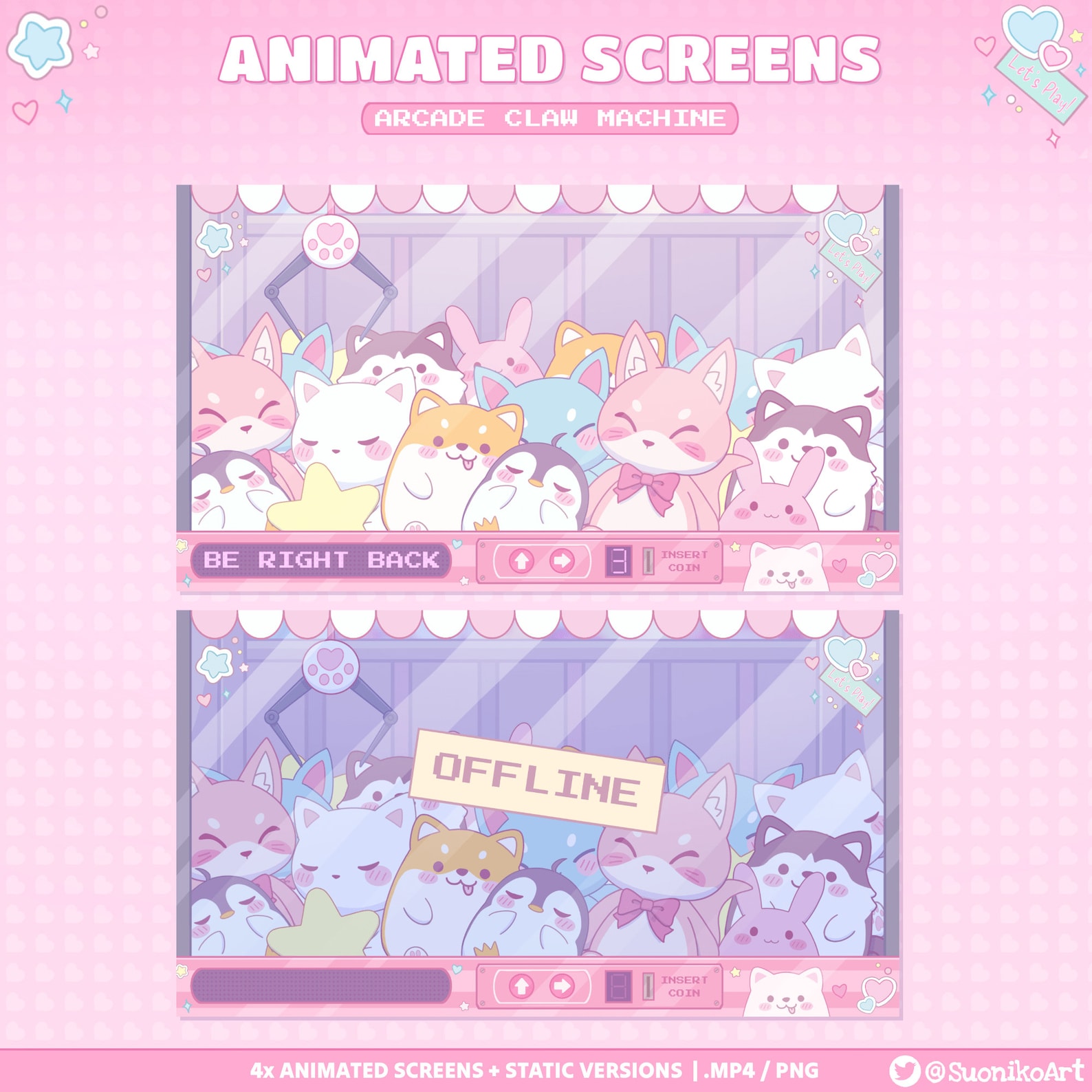 Animated Stream Package Cute Arcade Claw Machine Package for Twitch ...