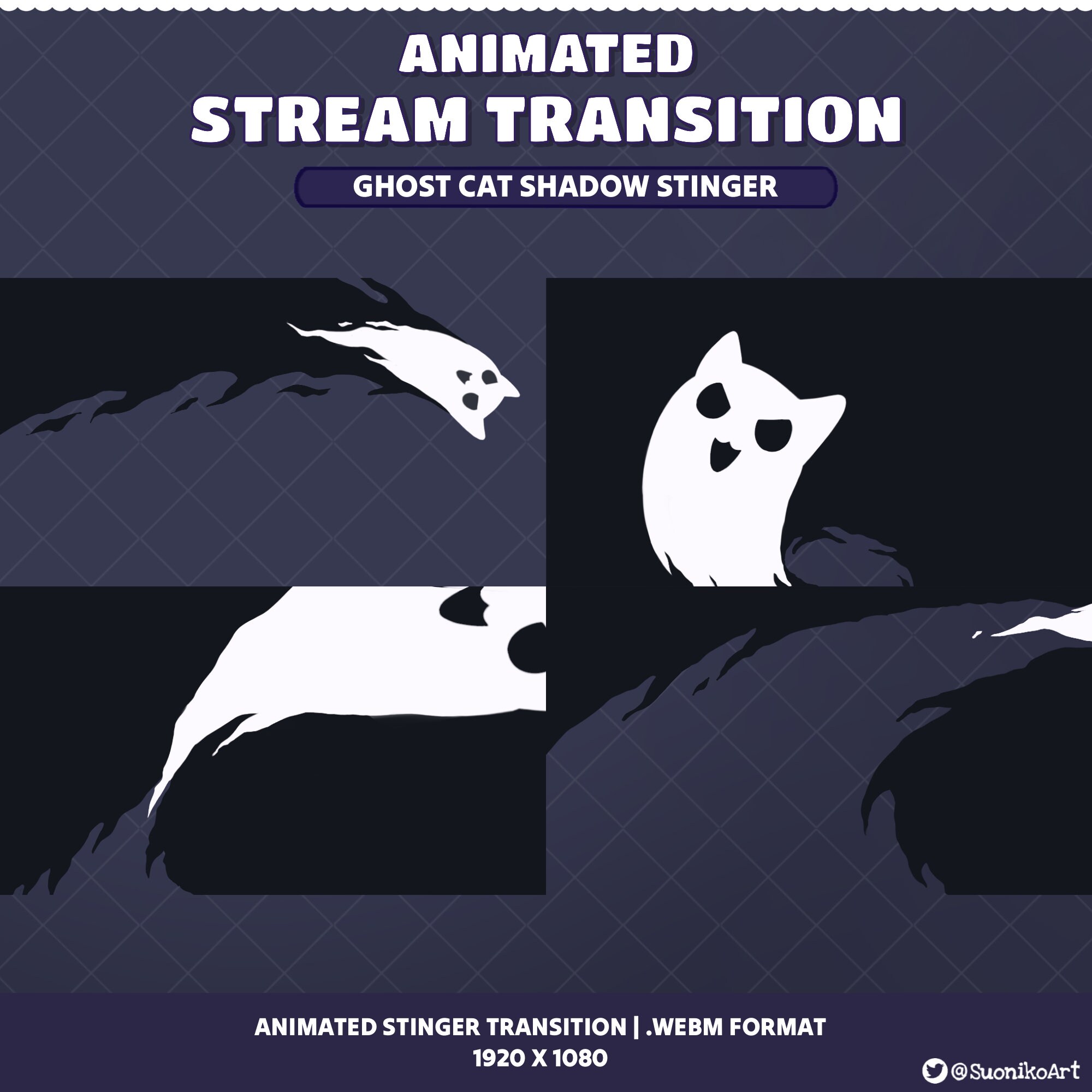 Ghost Cat Shadow Stinger Transition | Dark Twitch Stinger Transition ...
