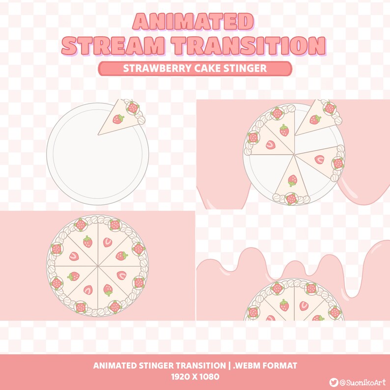 Strawberry Cake Stinger Transition Pink Twitch Stinger Transition ...