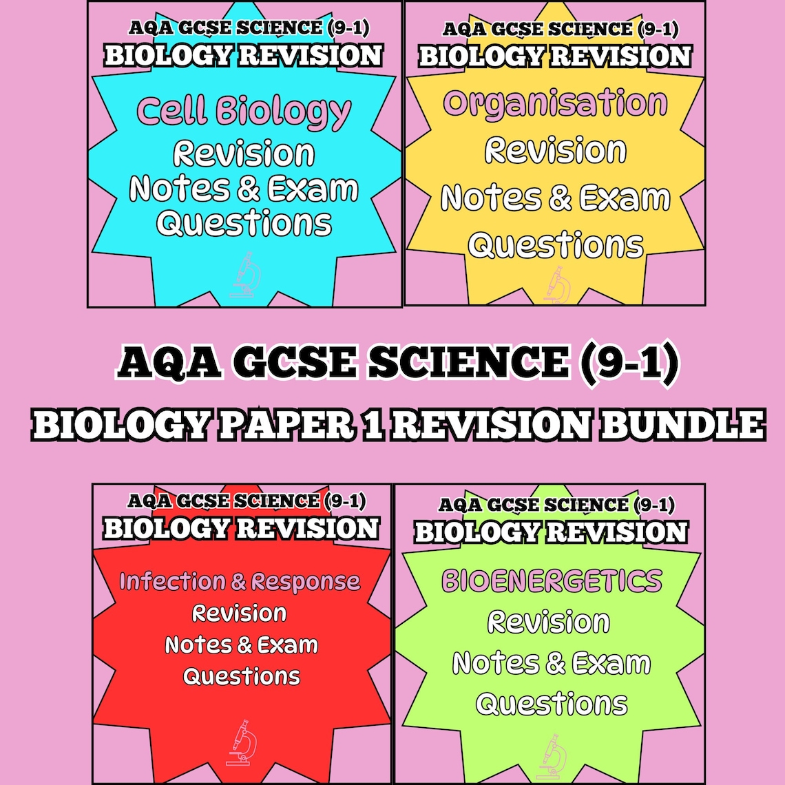 AQA GCSE Science, Biology Paper 1 Revision Bundle - Etsy