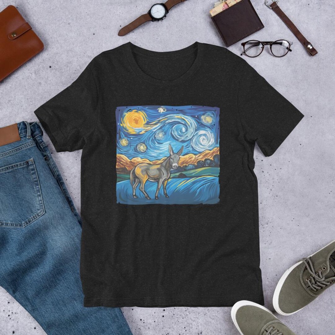 Starry Donkey – Van Gogh Inspired Night Art - Etsy