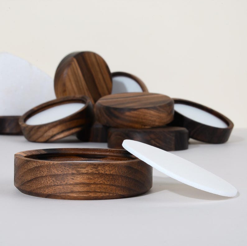 5X Lids Threaded Made of Walnut With Isolon 5X Jar Wooden Lids 5X Eco ...