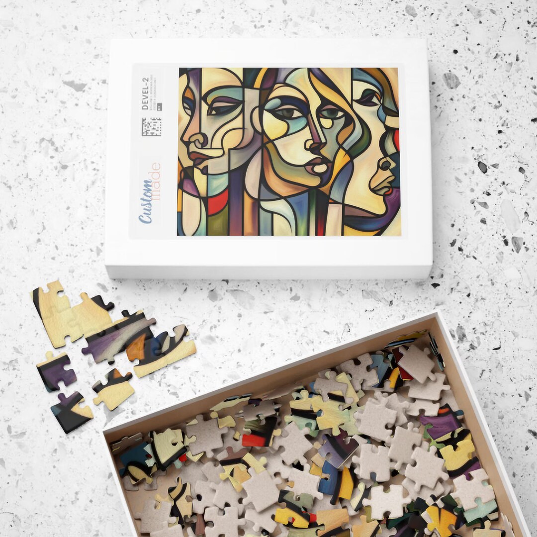 Cubist Abstract Faces Puzzle - Modern Art Jigsaw, Colourful Artwork ...
