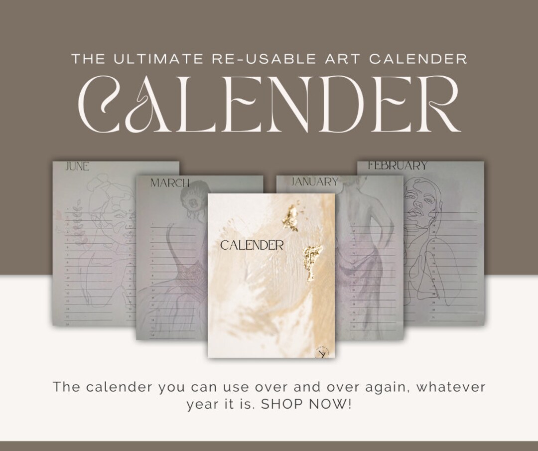 Re-usable Art Calender I Calender to Write Birthdays on I Art Calender ...