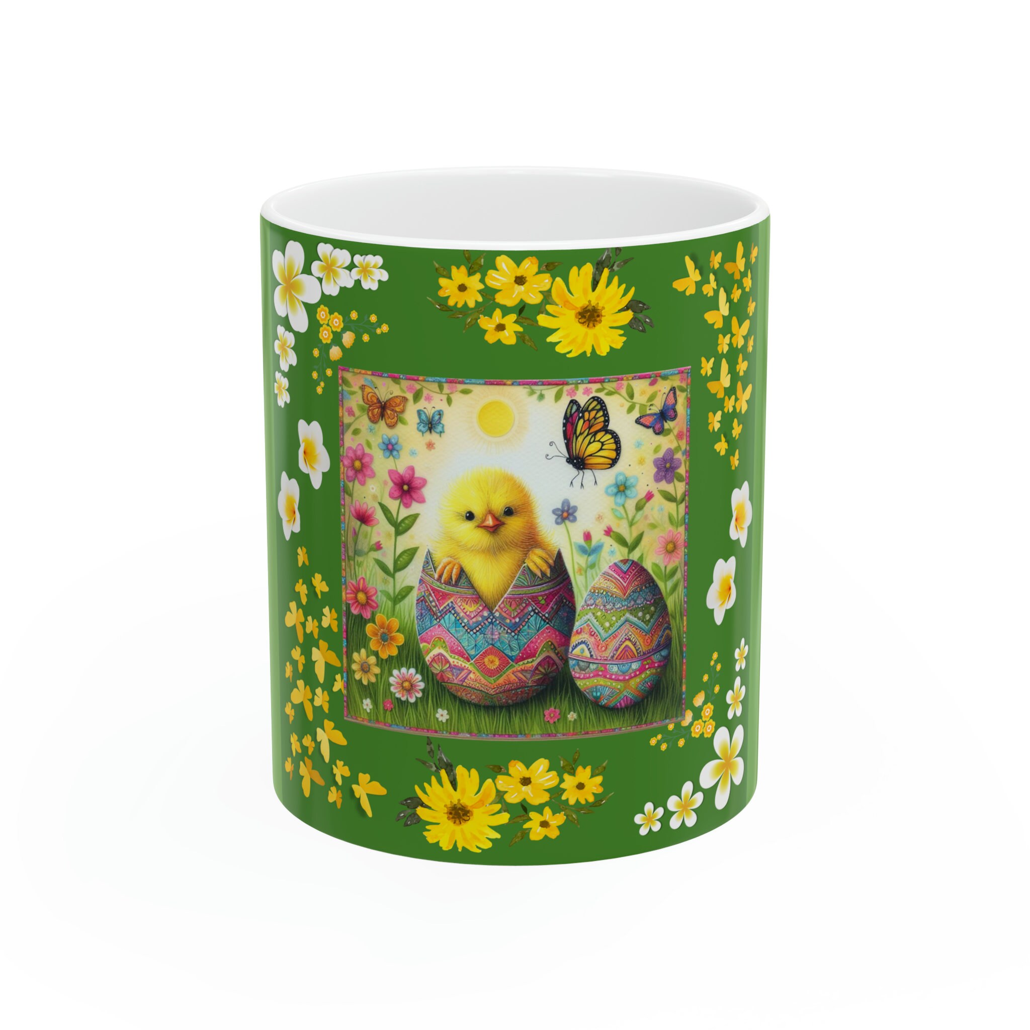 Easter Mug Green Ceramic Mug Gift for Easter Gift for Friend Gift for ...